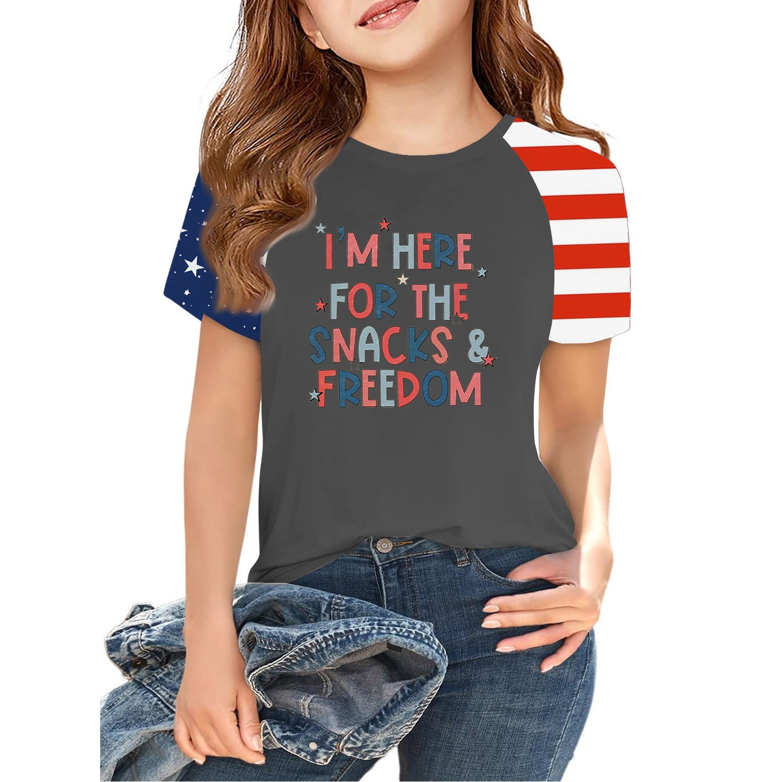 Divhosrg 4th of July T-Shirts for Girl, Usa Flag Shirt Kids, Toddler ...