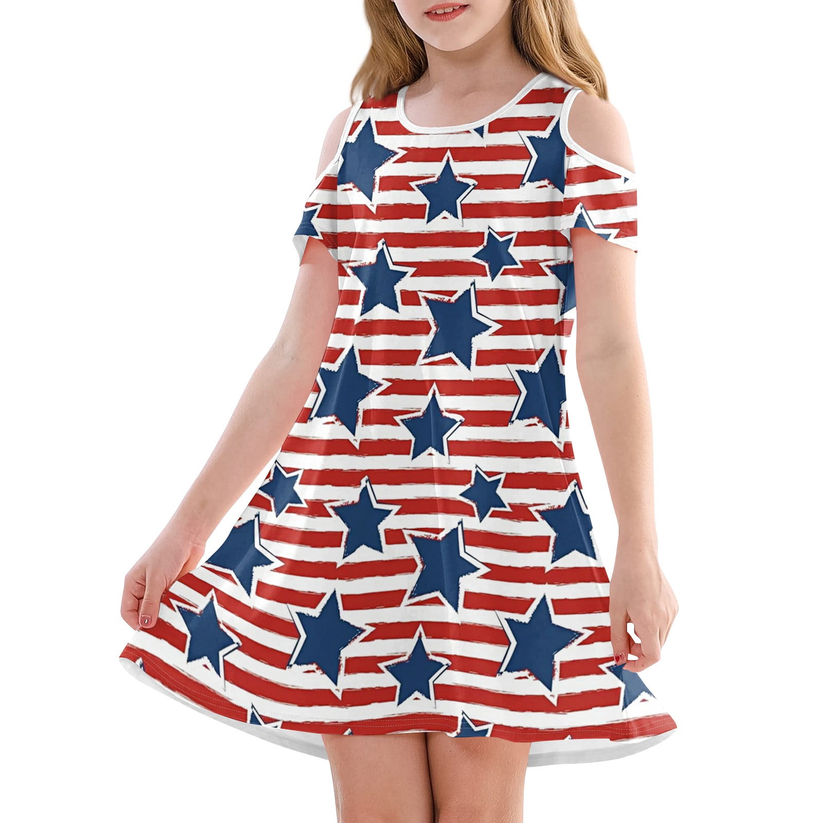 Divhosrg 4th Of July Tee Shirt Dress for Girl, Girls Fourth Of July ...