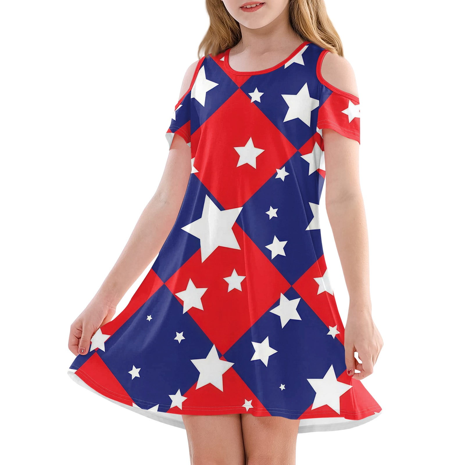 Divhosrg 4th Of July Tee Shirt Dress for Girl, Girls Fourth Of July ...