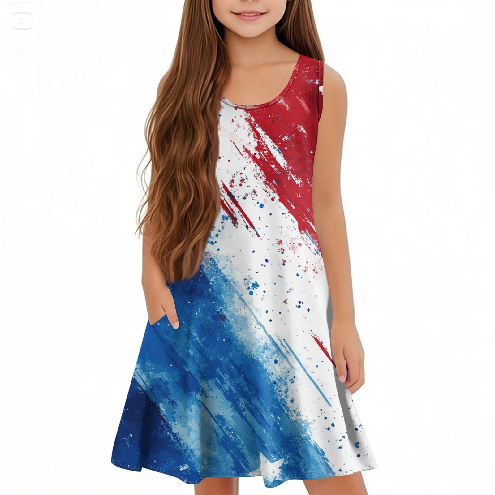 Divhosrg 4th Of July Tee Shirt Dress for Girl Plus, Girls Fourth Of ...