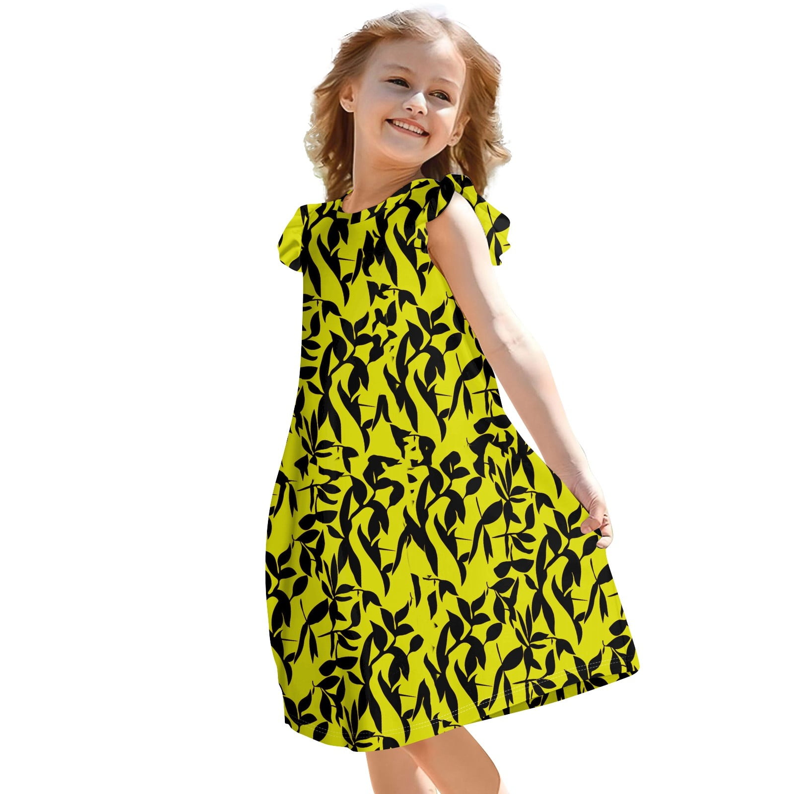 Divhosrg 5t Girls Dresses, Dress for Girls, Flutter Sleeve a Line ...