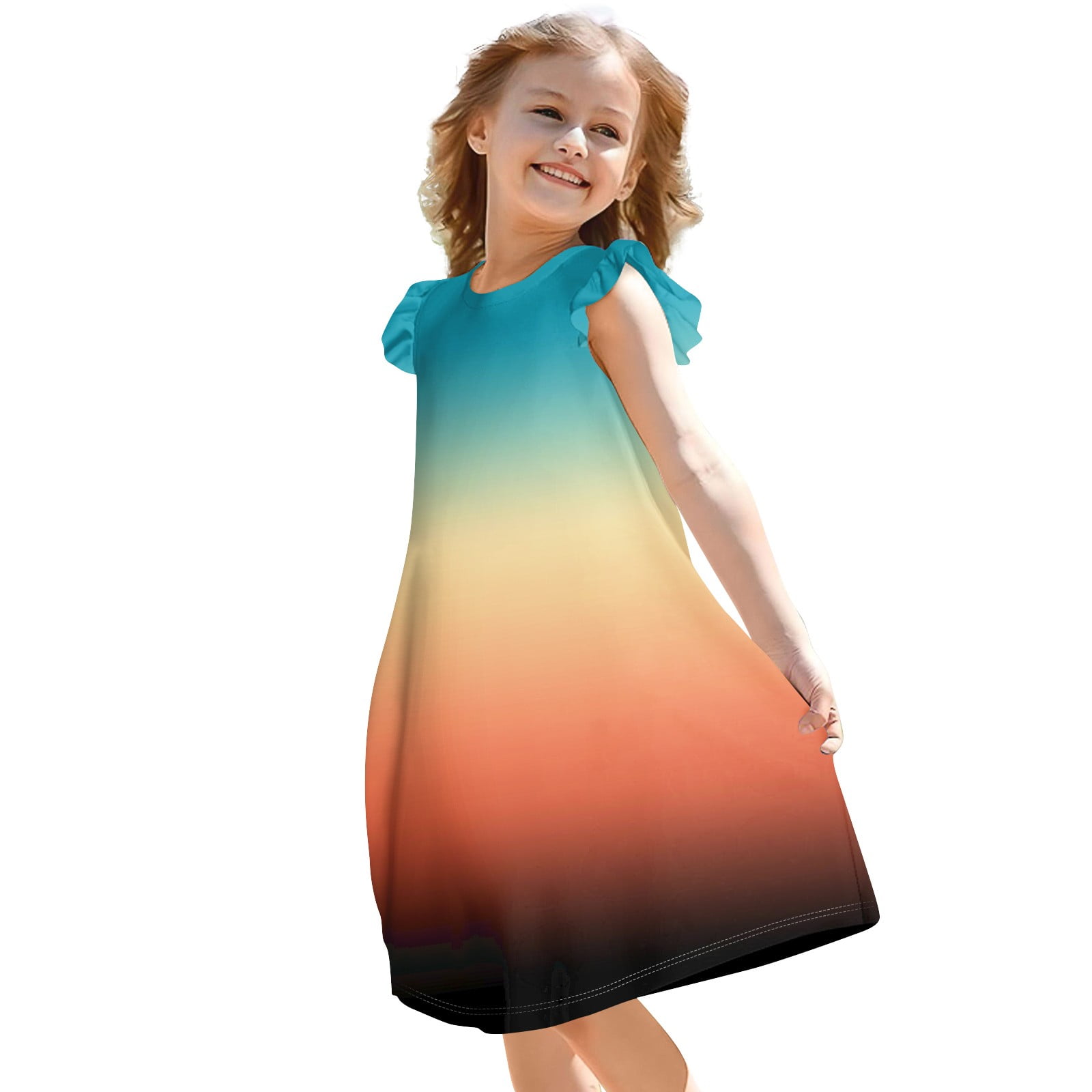 Divhosrg Dress for Girls 4-5, Black Dress for Girls, Girls Dresses Kids Summer Double Layer ...