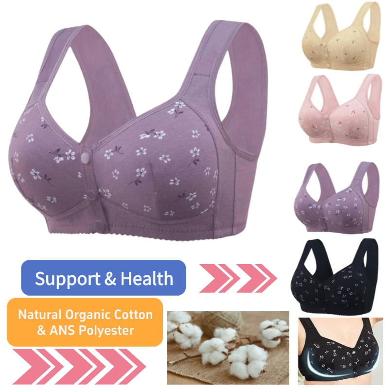 Divhosrg Front Closure Bras for Older Women 34b, Daisy Bras for Seniors ...
