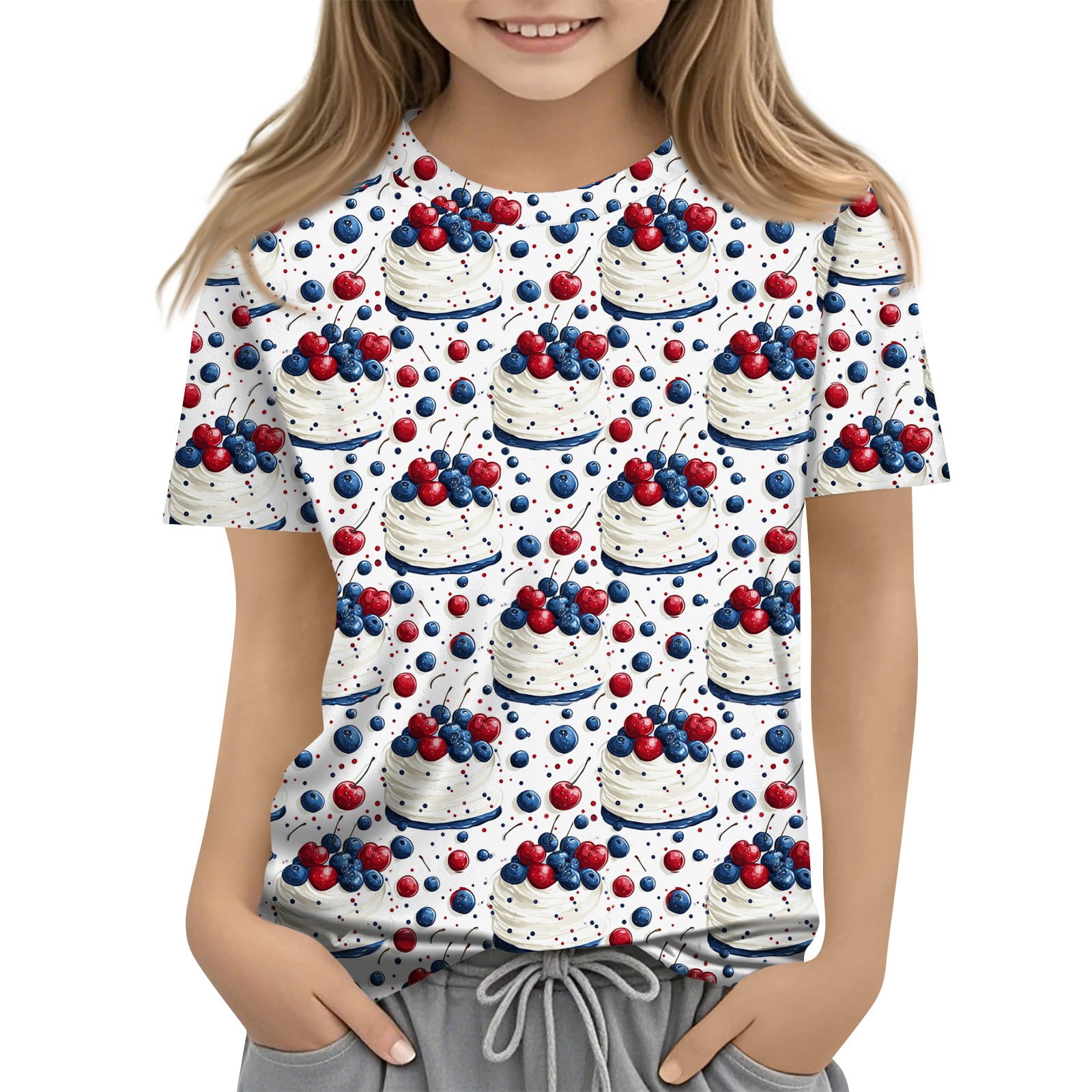 Divhosrg Girls 4th of July Printed T Shirts, Usa Shirt Kids, Toddler ...