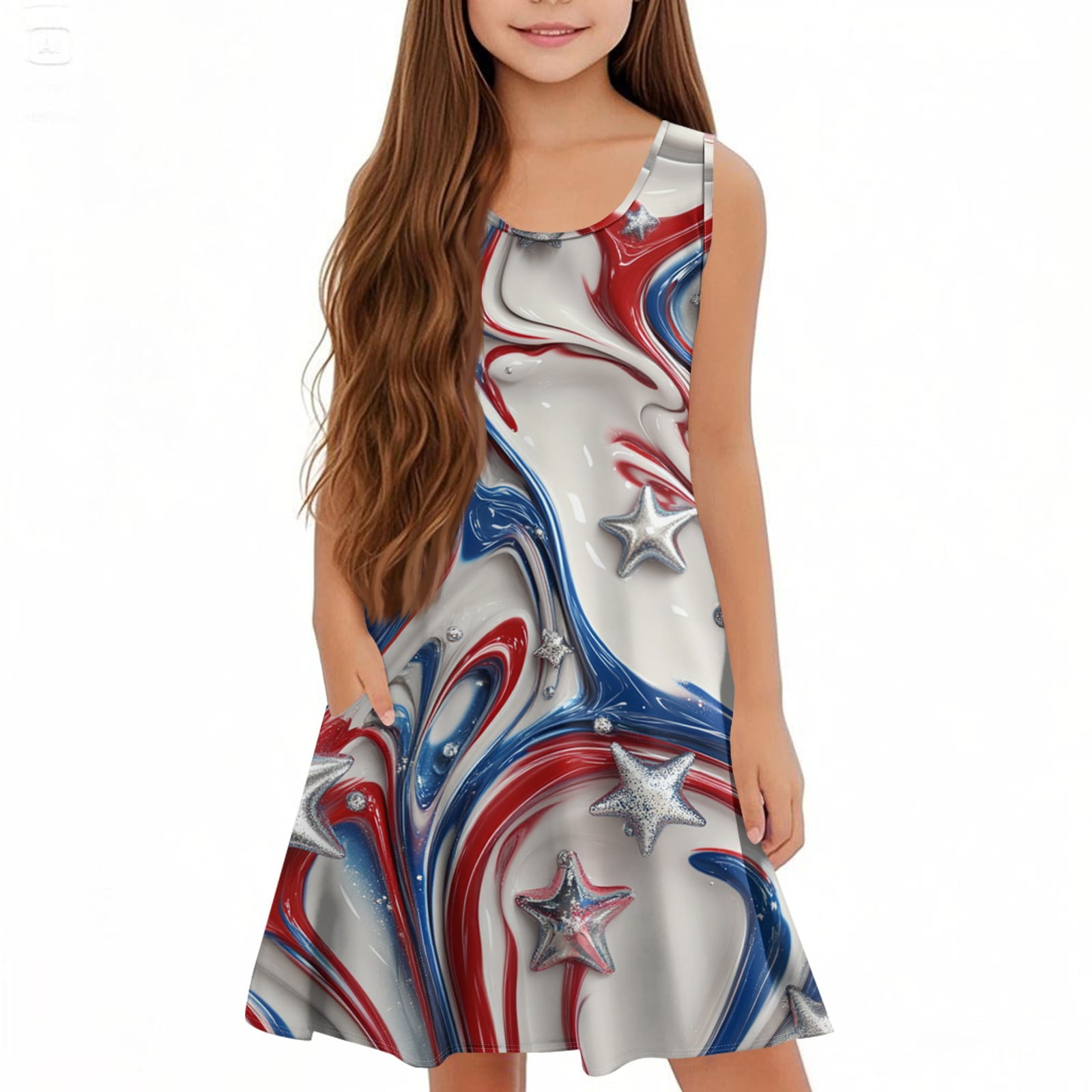 Divhosrg Girls 4th Of July Tee Shirt Dress, Girls Fourth Of July ...