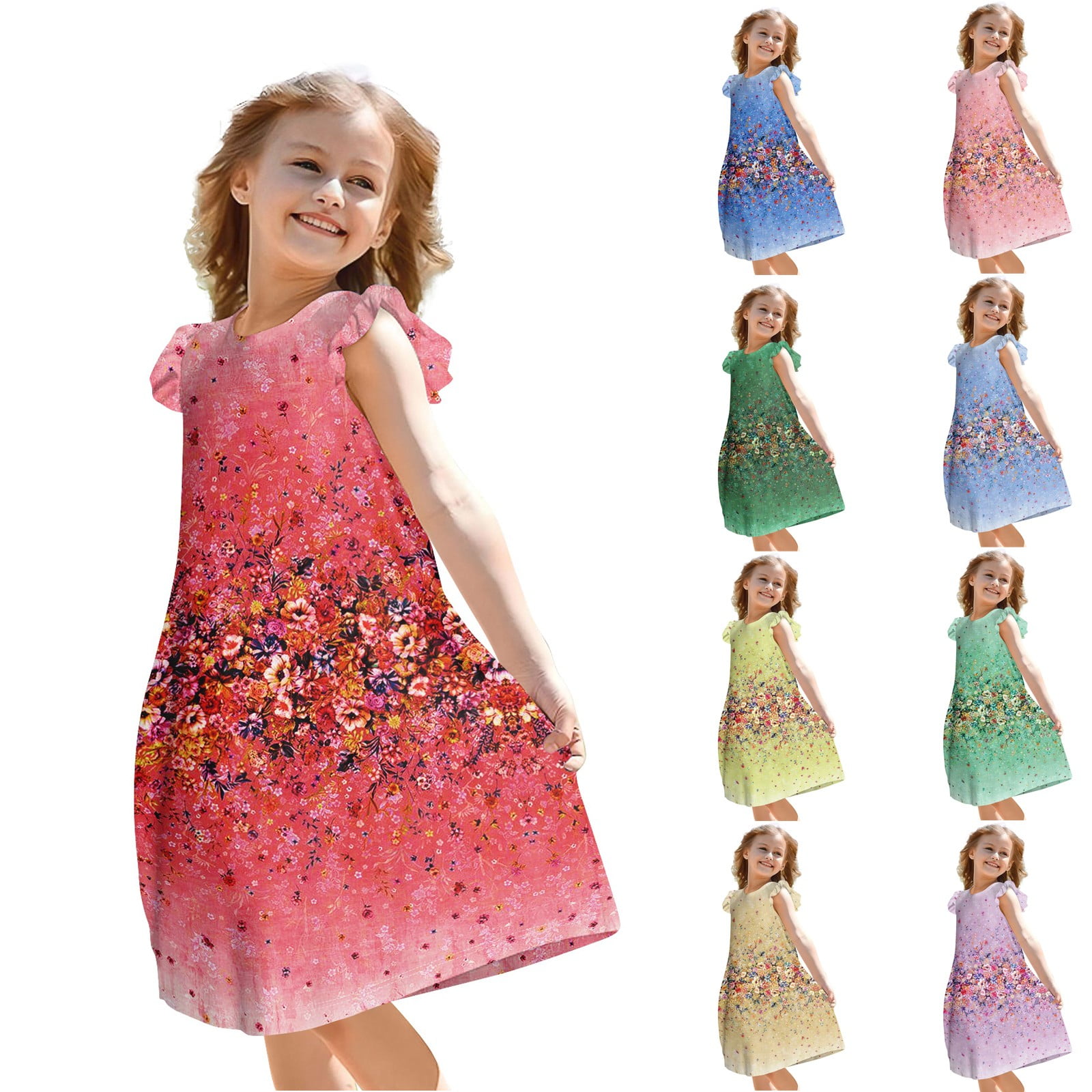 Divhosrg Girls Dresses Size 7, Lavender Dress for Girls, Flying Sleeve ...