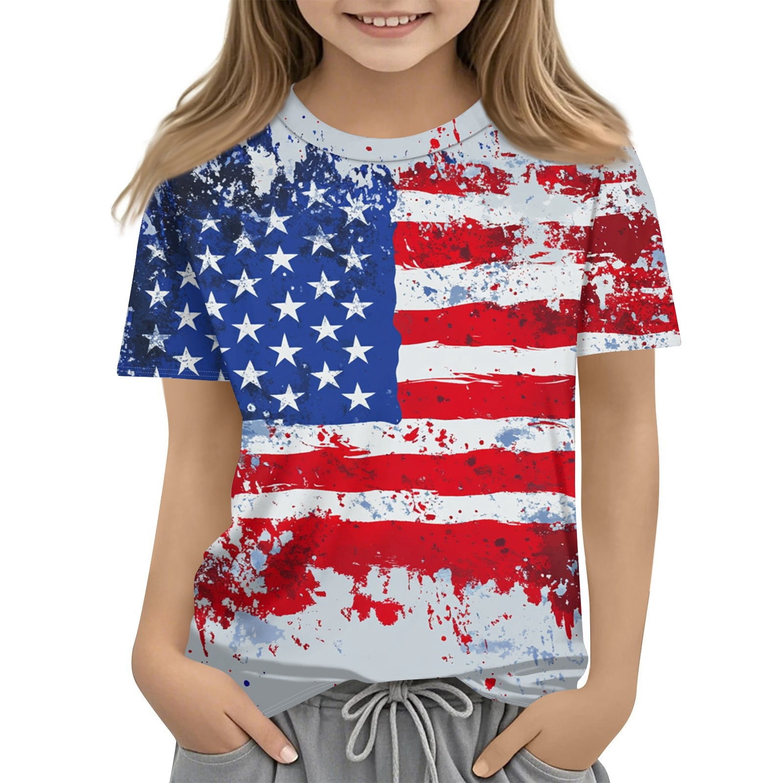 Divhosrg July 4th Shirts for Girl, Usa Shirt Girls, Toddler Flag Shirt ...
