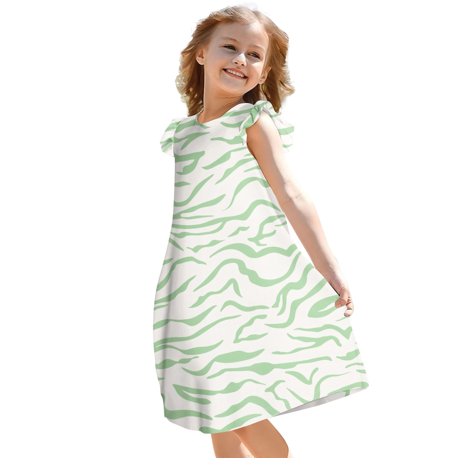 Divhosrg Little Girls Dresses, Floral Dress for Girls, Flying Sleeve ...