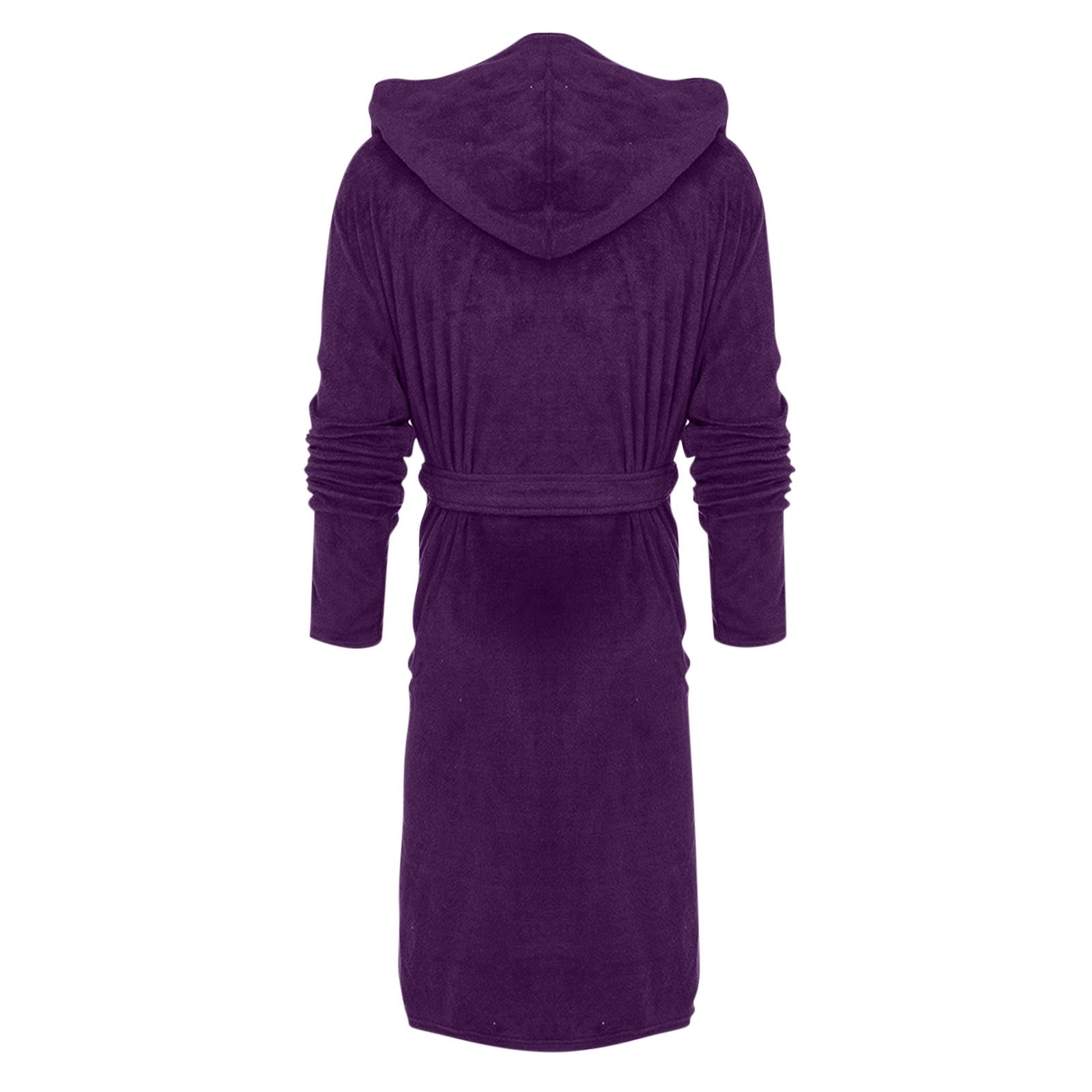 Divhosrg Mens Fleece Plush Robe with Hood Ultra Soft Fluffy Full Length ...