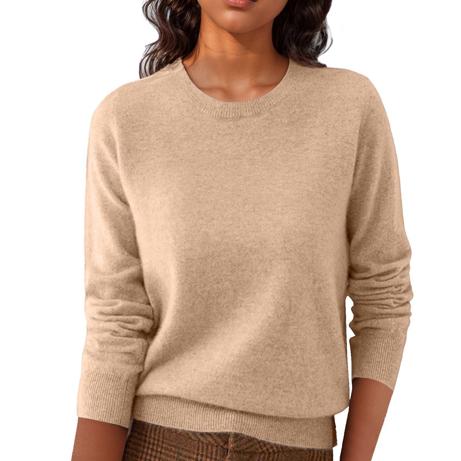 Divhosrg Sweaters for Women Long Sleeve Crew Neck Soft Warm Cozy ...