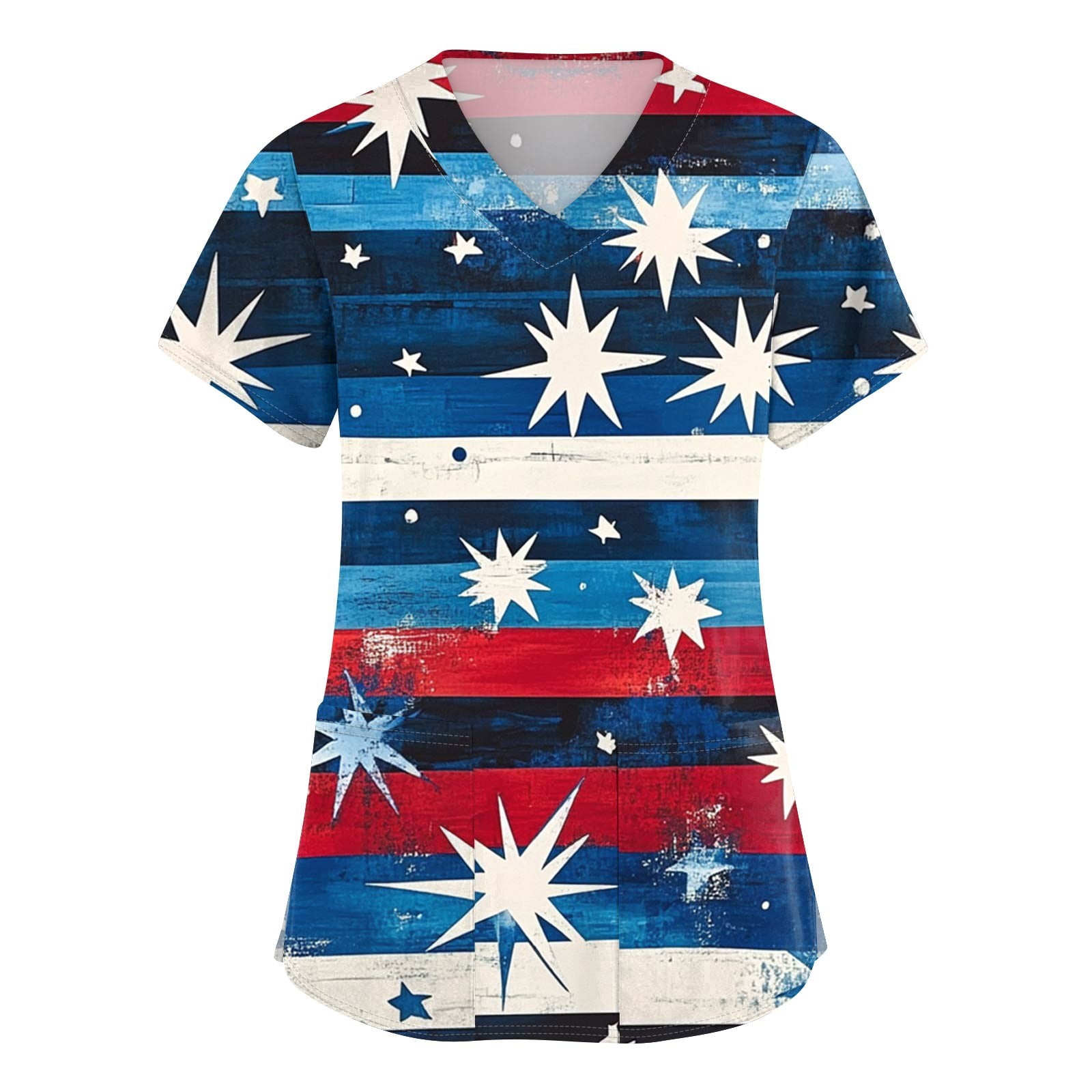 Divhosrg Women Independence Day Scrub Top, 4th Of July Scrubs for Women ...