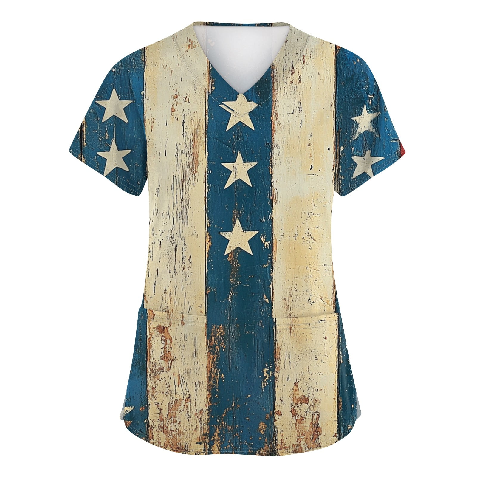 Divhosrg Women Independence Day Scrub Top, Womens 4th Of July Scrub ...