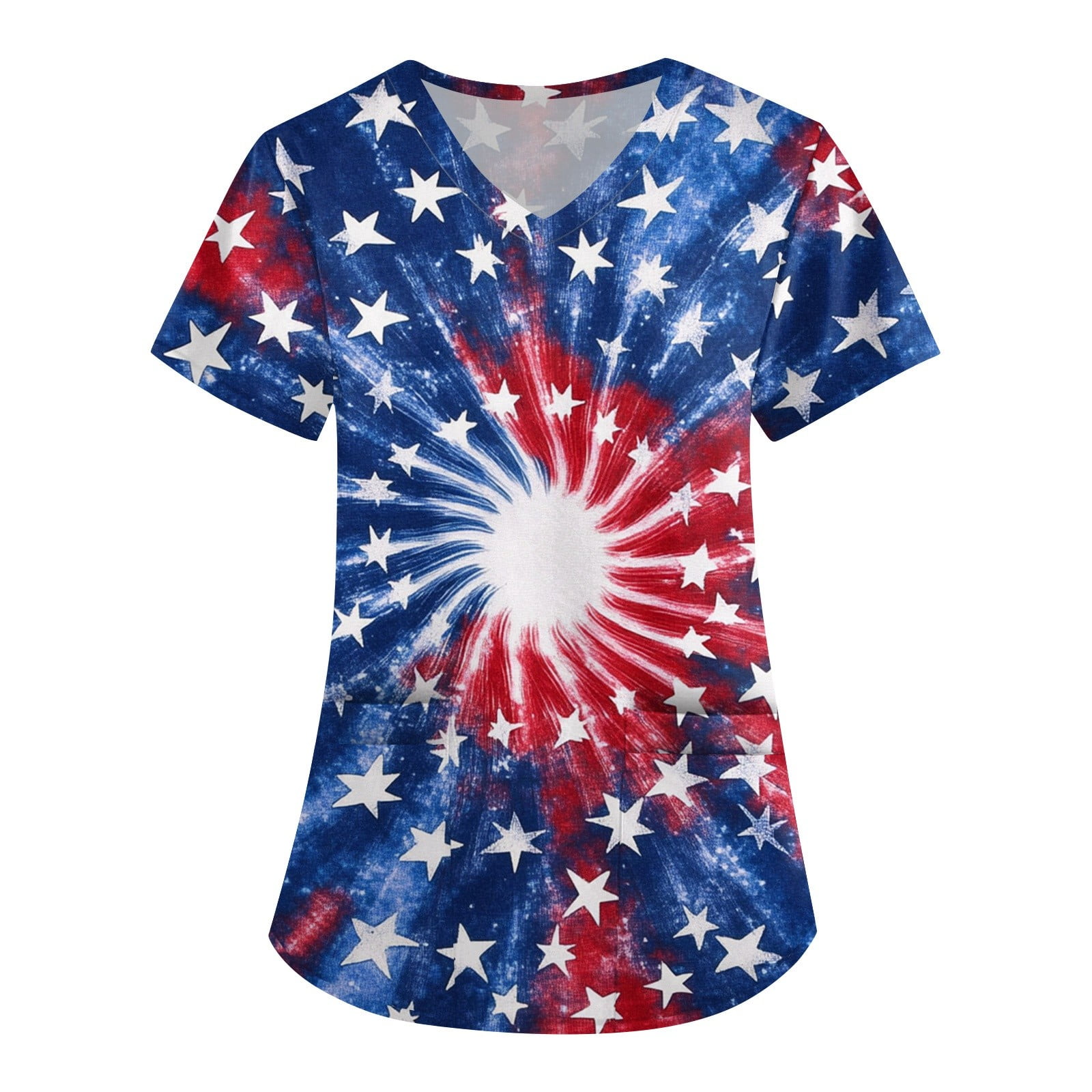 Divhosrg Womens Fourth Of July Scrub Top, 4th Of July Scrub Tops for ...