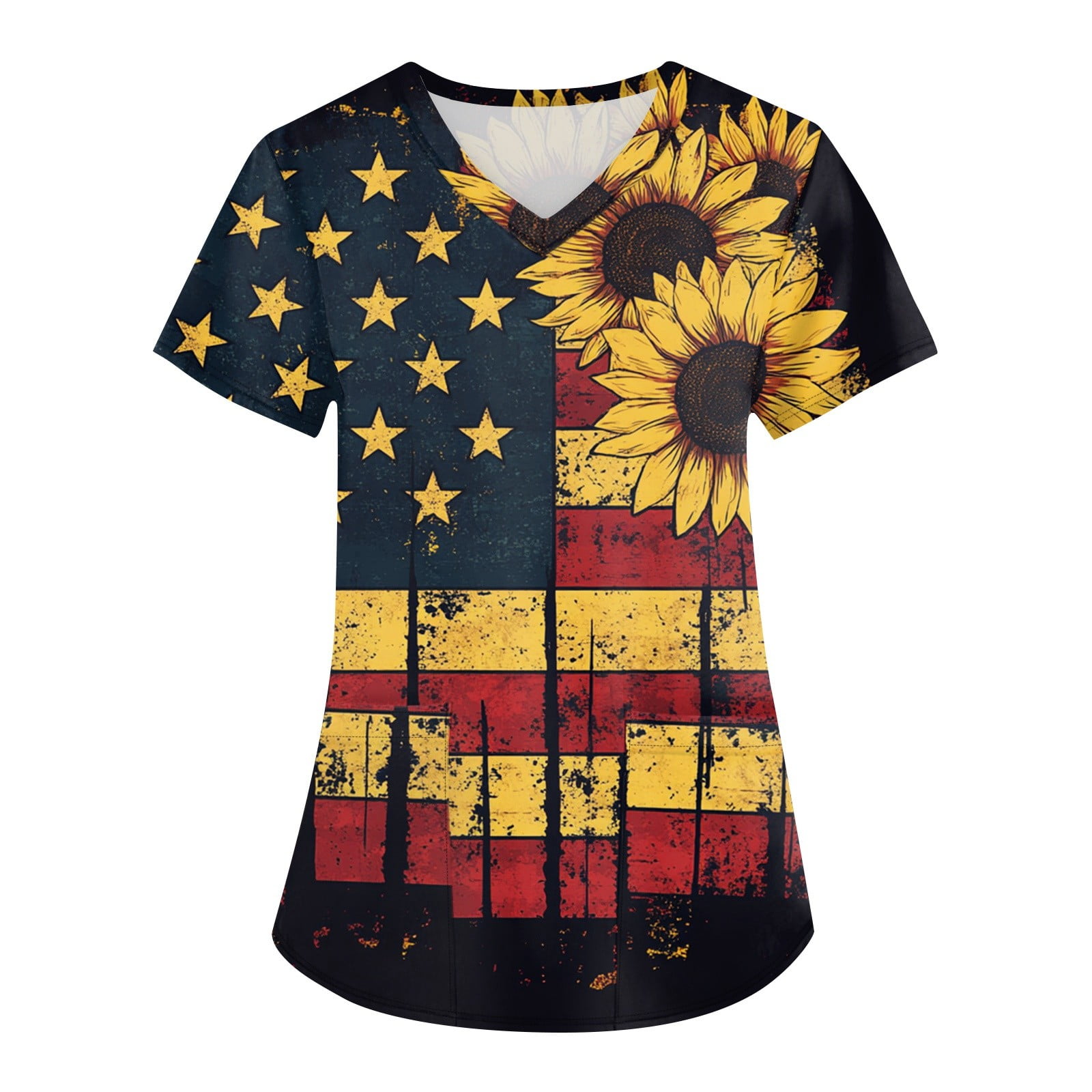 Divhosrg Womens Independence Day Scrub Top, Womens Patriotic Scrub Tops ...