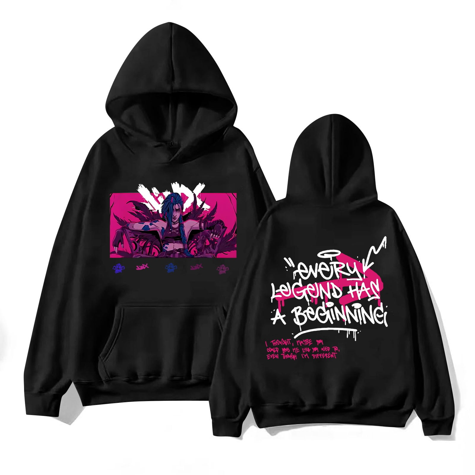 Divhosrg Womens League of Legends Hoodie Oversized Jinx Sweatshirt ...