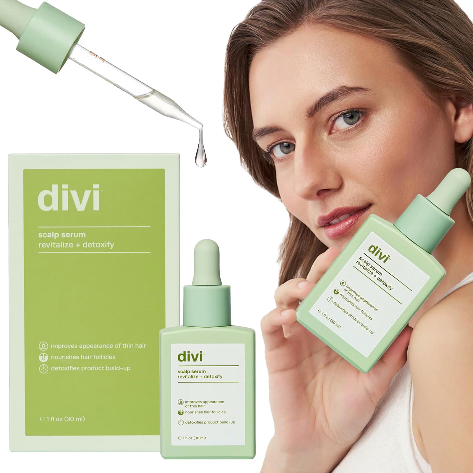 Divi Daily Scalp Serum Strength & Scalp Detox Serum – 30 mL Water-Based ...