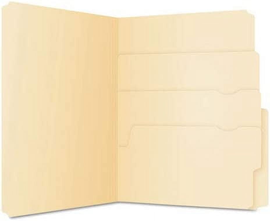 Divide it Up File Folder, Multi Section, 1/2 Cut Tab, Letter, Manila ...