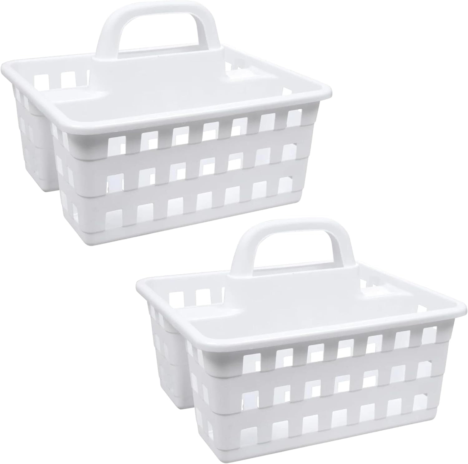 Divided 3-Compartment Plastic Caddies with Handle 10x8.75x7.5 in, Home ...
