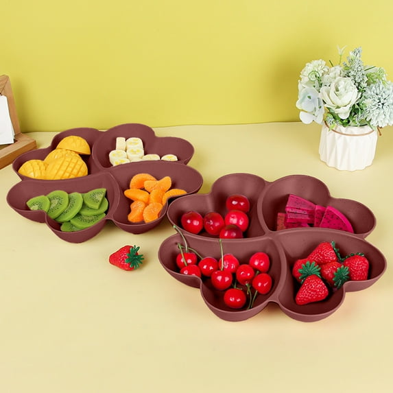 Divided Candy Box | 2-Piece Plastic Snack Tray with Multiple ...