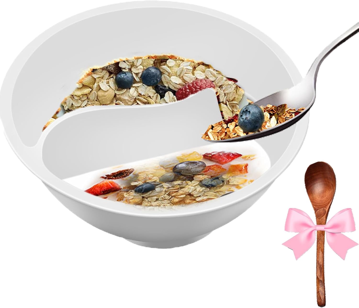 Divided Cereal Bowl,No Soggy Cereal Bowl,Eparated Cereal Bowl,Split ...