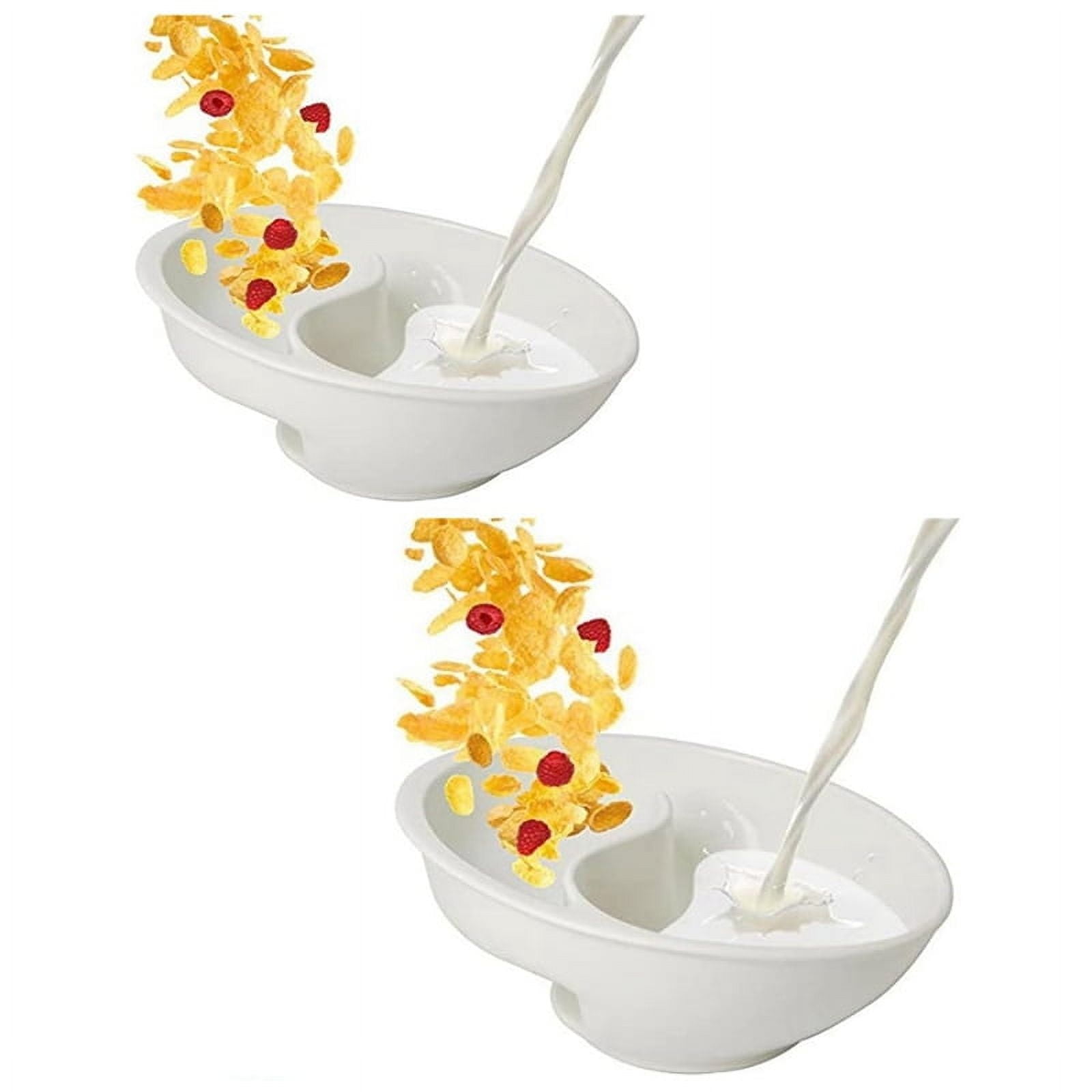 Divided Cereal Bowl, Reusable Snack and Dip Bowls for Yogurt, Milk ...