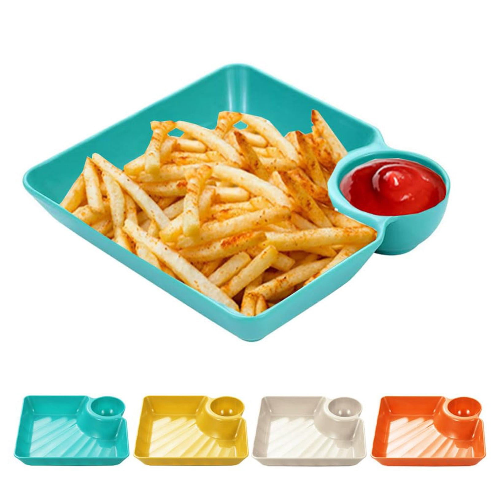 Divided Chips and Dip Serving Dish Plates, Veggie Platter Dipping Trays ...