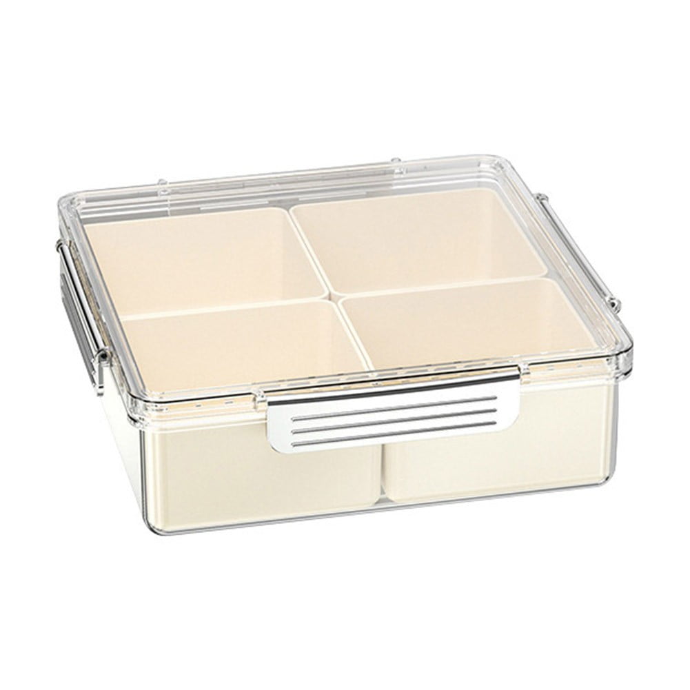 Divided Clear Snack Serving Tray with Lid, Snackle Box Charcuterie ...