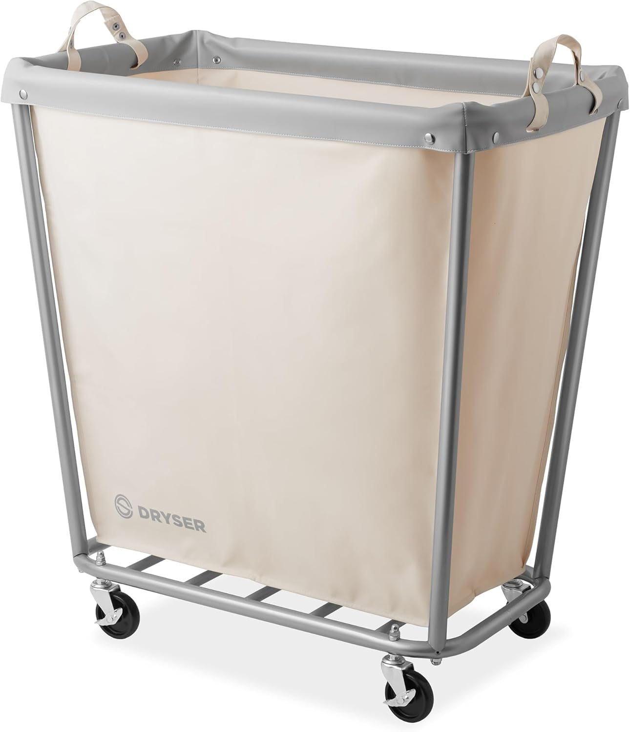 Divided Commercial Heavy-Duty Rolling Laundry Hamper Steel Frame Cart ...