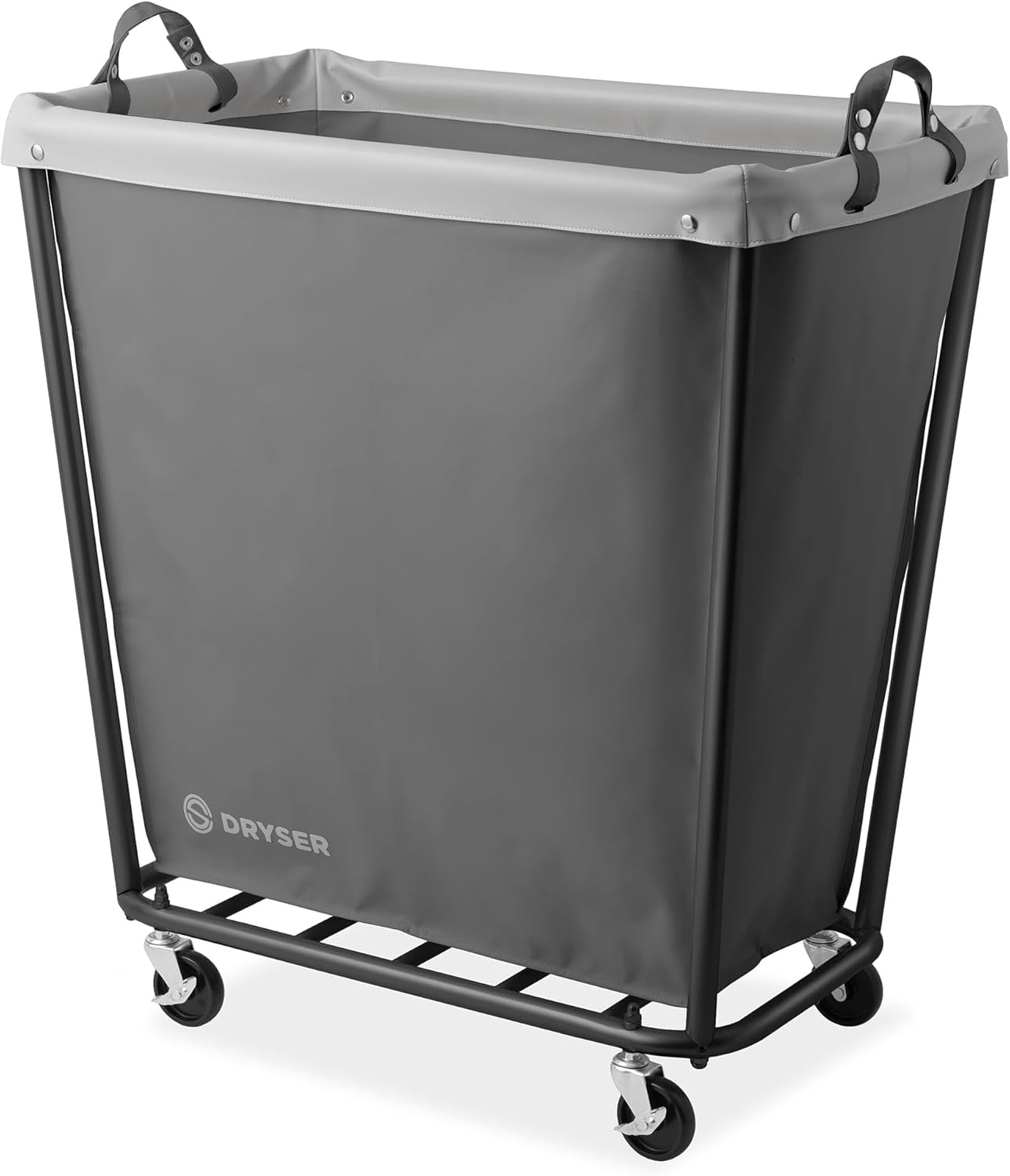 Divided Commercial Heavy-Duty Rolling Laundry Hamper Steel Frame Cart ...