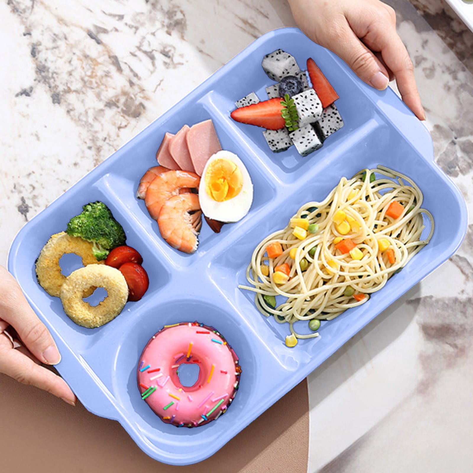 Divided Dinner Plate Tray Microwave Dishwasher Safe Tableware For ...