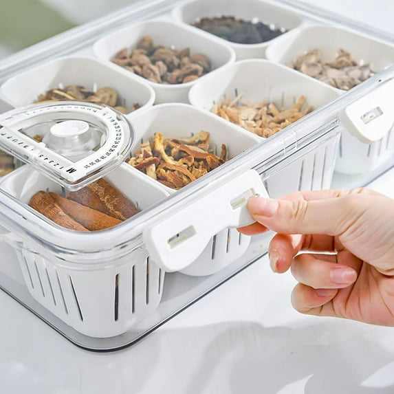 Divided Food Serving Tray with Lids Stackable Snackle Box with 6 ...