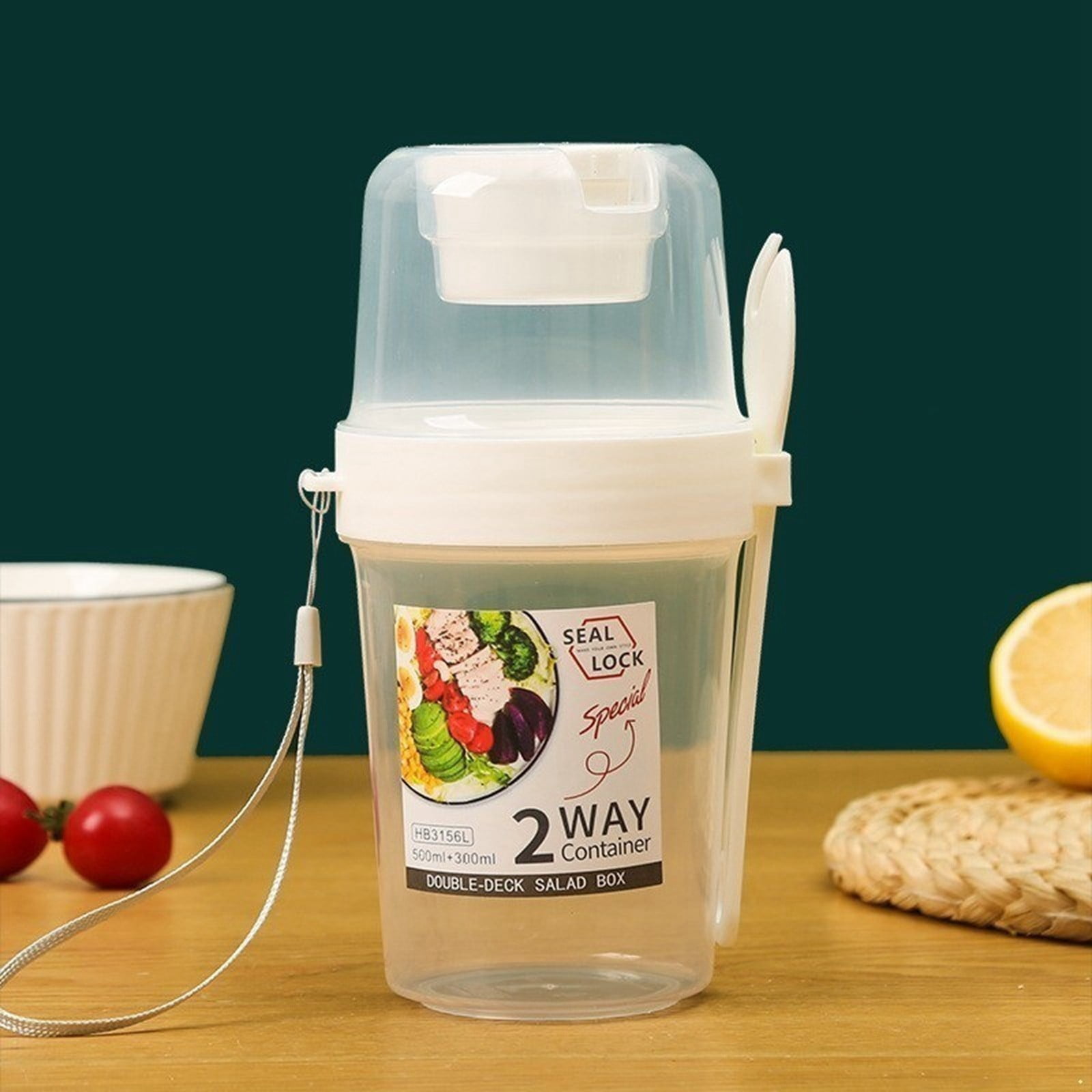 Divided Food Storage Containers Reusable Plastic Leakproof Lids - Meal ...