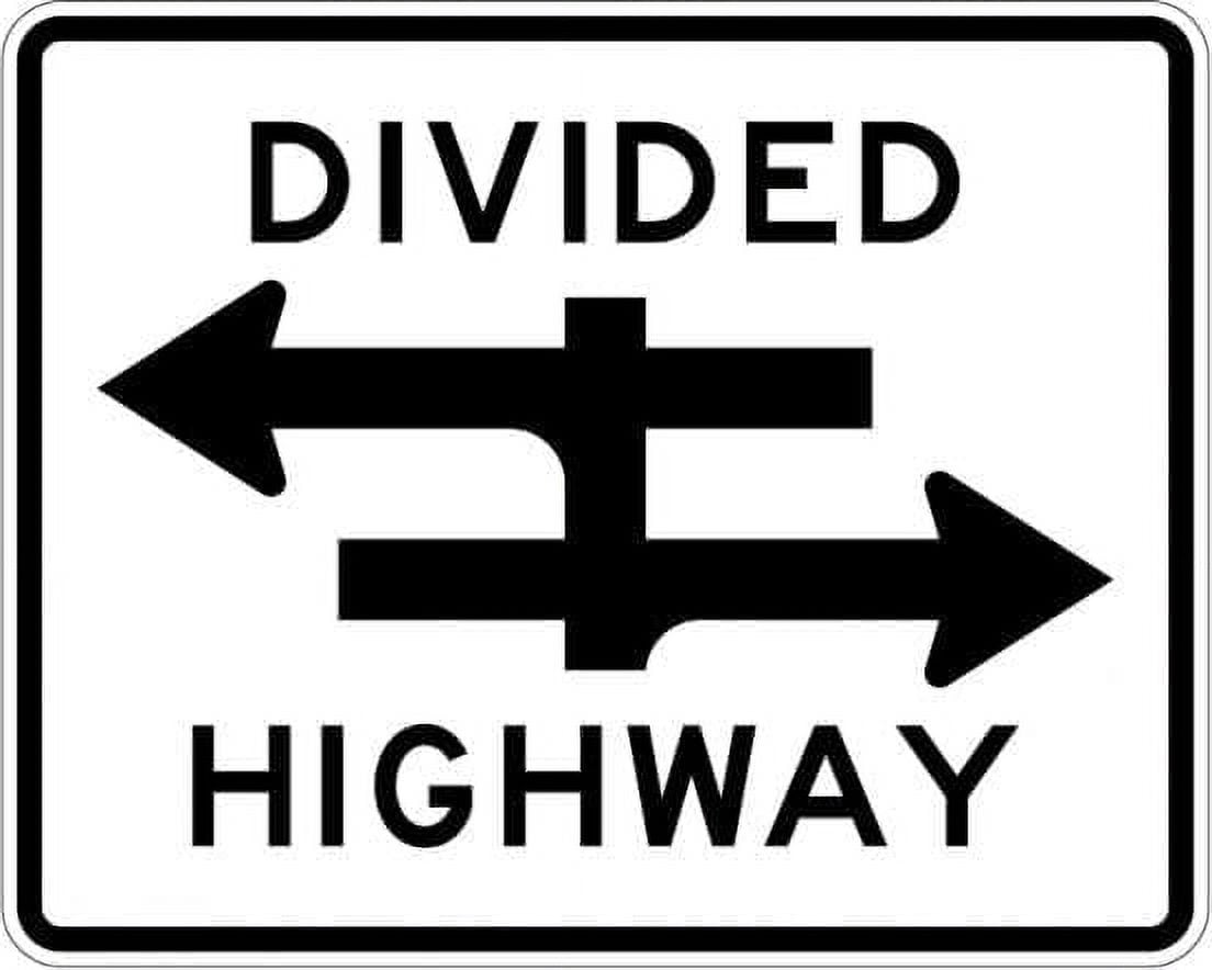 Divided Highway Crossing Sign Regulatory Traffic Signs Metal Sign Tin ...