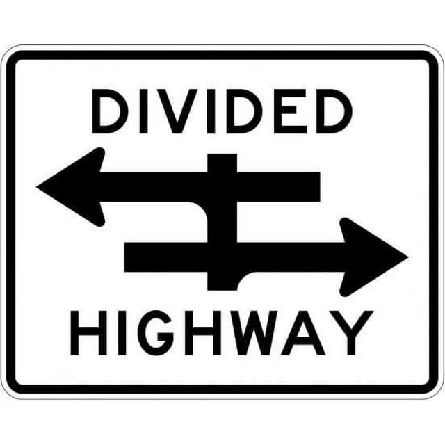 Divided Highway Crossing Sign Regulatory Traffic Signs Metal Sign Tin ...