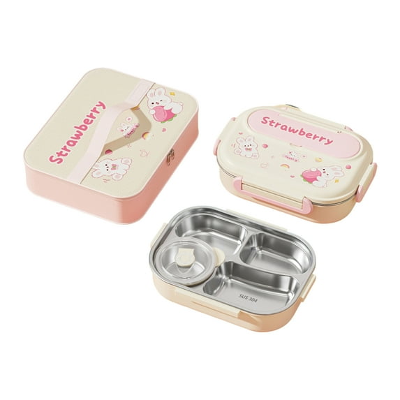 Divided Lunch Container Cartoon Design Double Layer Insulation ...