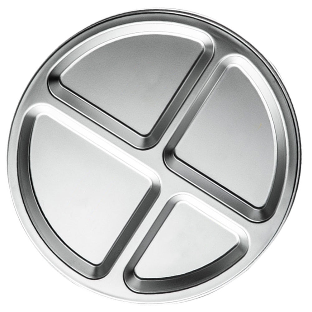 Divided Plate Stainless Steel Portion Control Plate Cafeteria Dinner ...