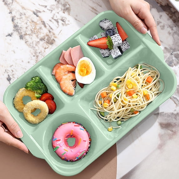 Divided Plates 5 Compartment Tray Dinnerware for Portion Control Meal ...