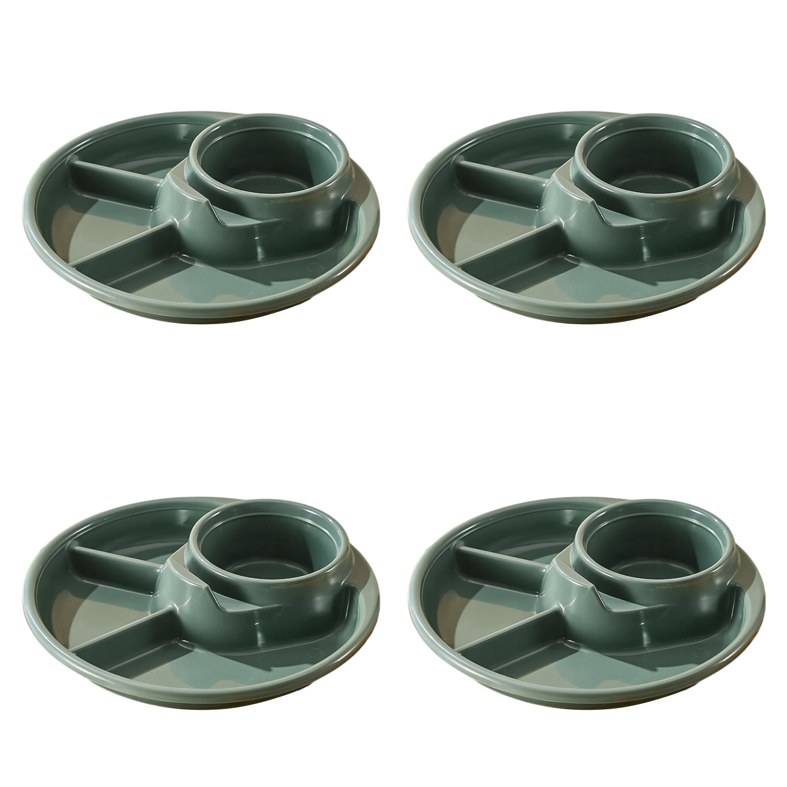 Divided Plates for Adults 4 Packs Unbreakable Portion Control Plate ...
