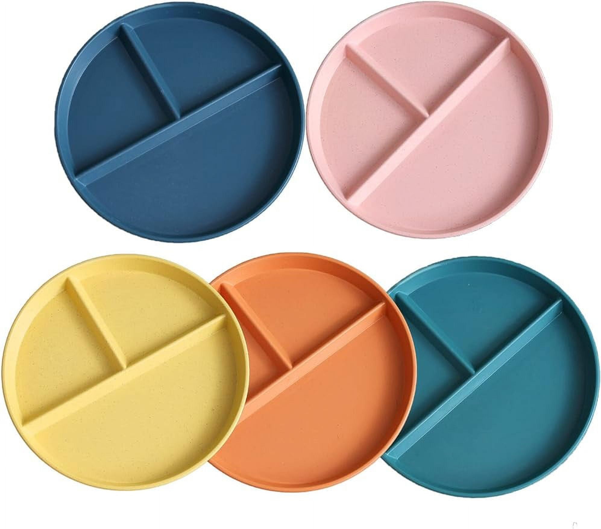 Divided Plates for Adults: 5 PCS Bariatric Plates for Portion Control 8 ...