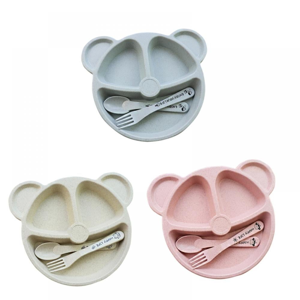 Divided Plates with Deep Sides for Easy Baby Feeding, Toddler Cutlery ...