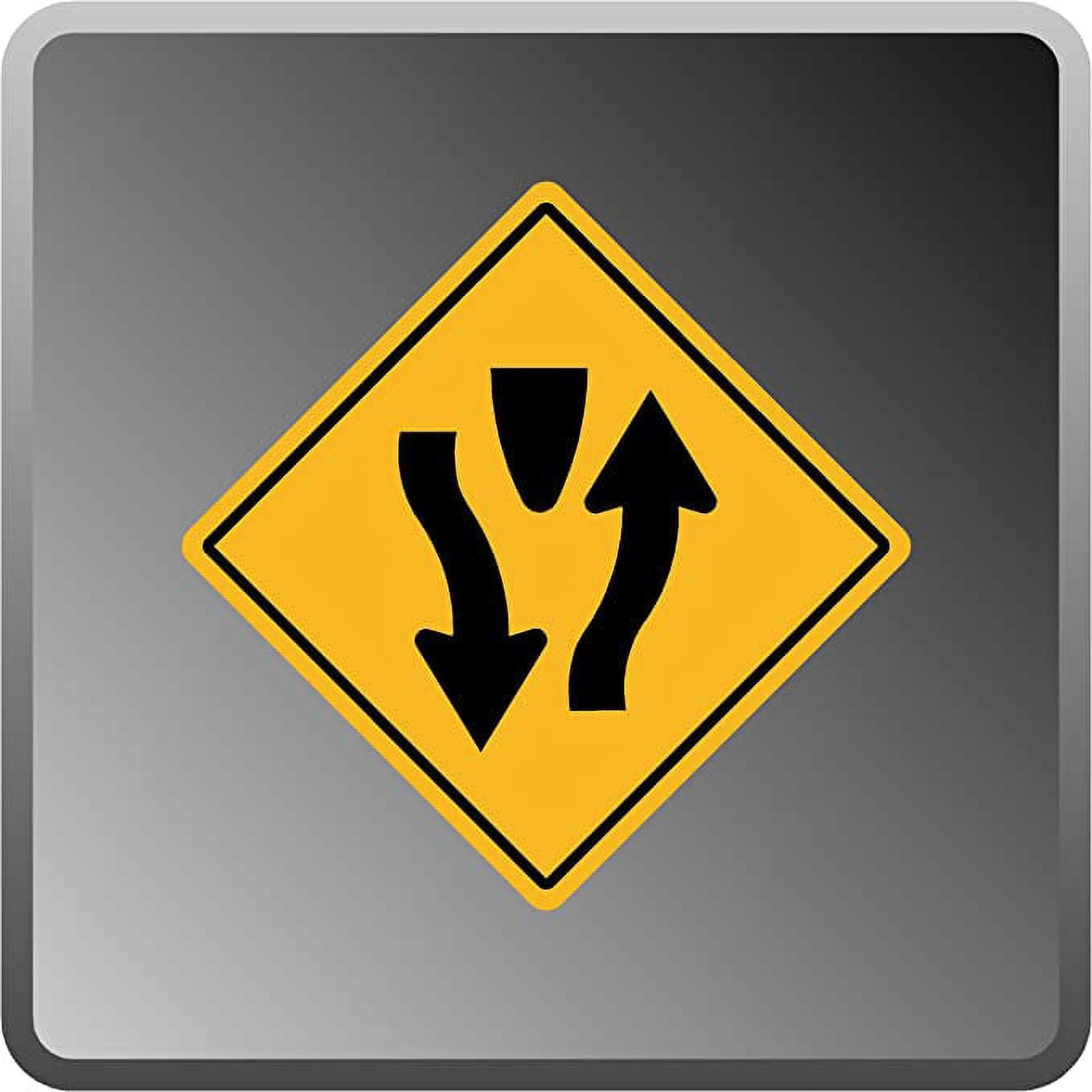 Divided Roadway Aluminum .40" Thick Sign 16"x16" - Walmart.com