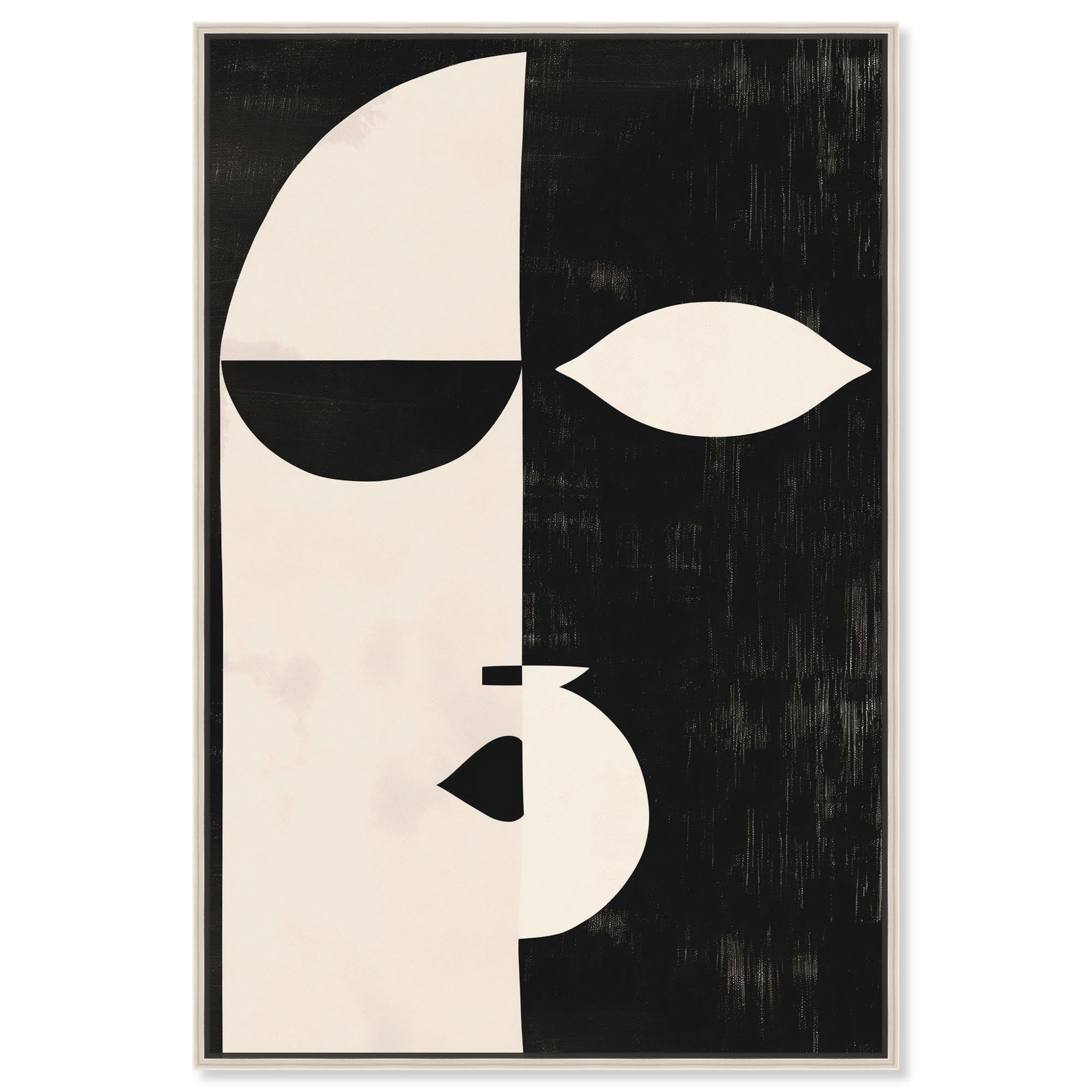 Divided Self I Canvas Modern Face Abstract by Art Remedy, Silver Frame ...