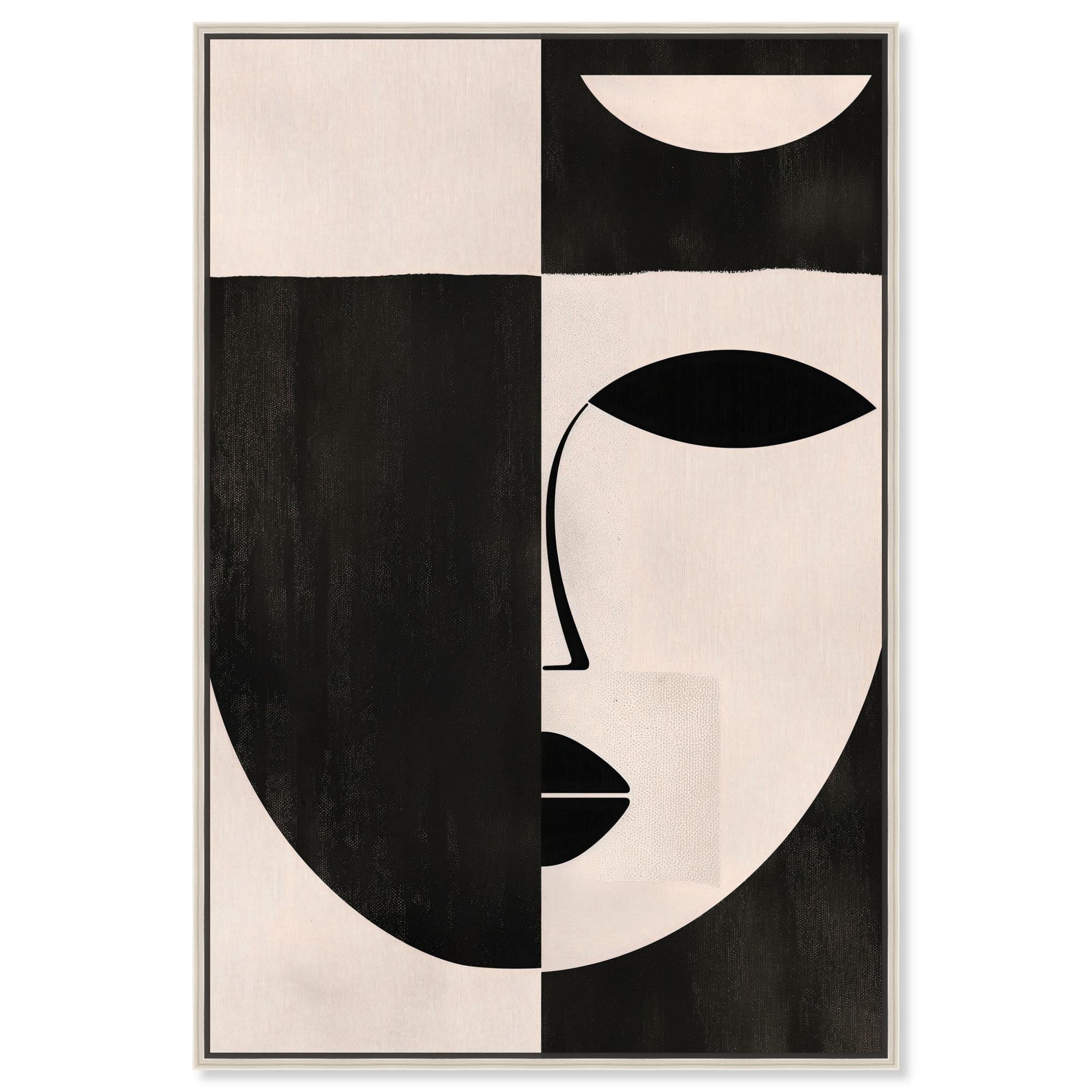 Divided Self II Canvas Modern Face Abstract by Art Remedy, Silver Frame ...