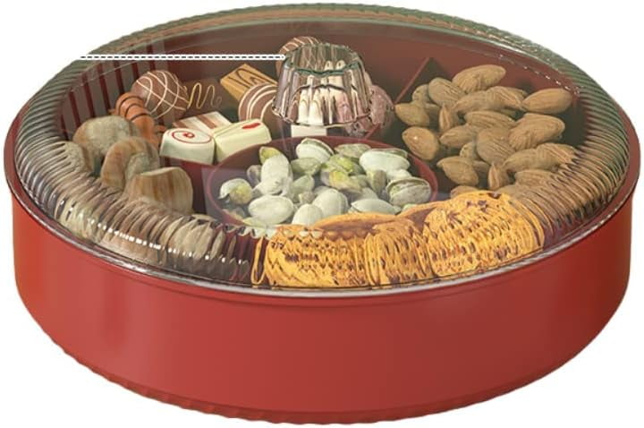Divided Serving Dishes with Lid, Appetizer Tray Compartment Round ...