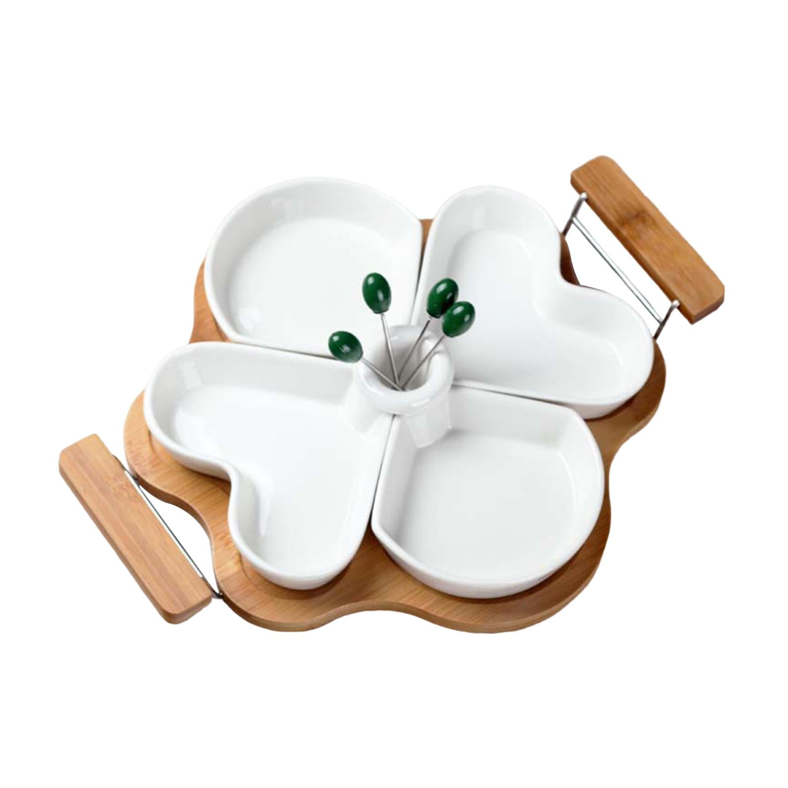 Divided Serving Platter 4 Compartment Fruit Bowl Modern Convenient ...