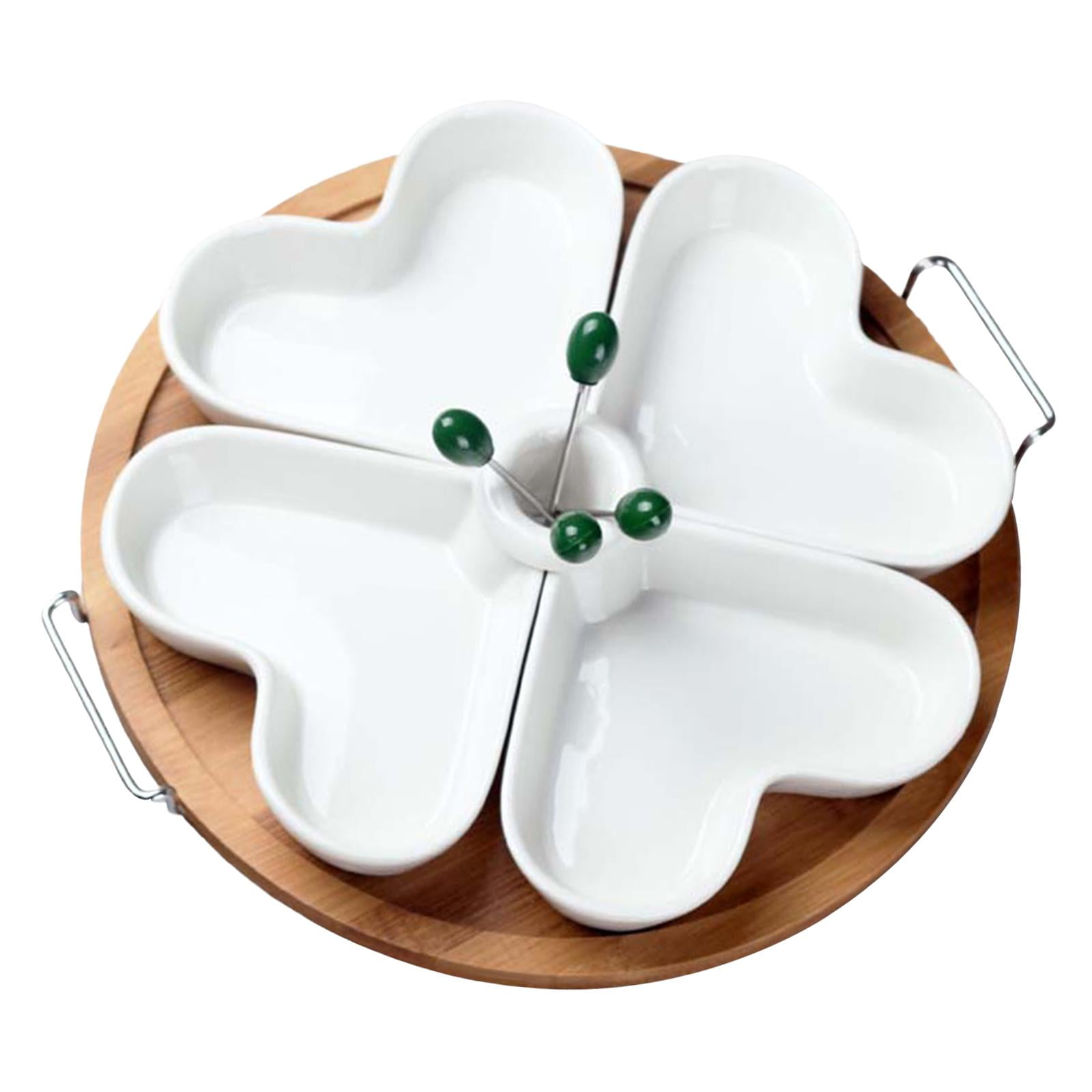 Divided Serving Platter 4 Compartment Fruit Bowl Modern Convenient ...