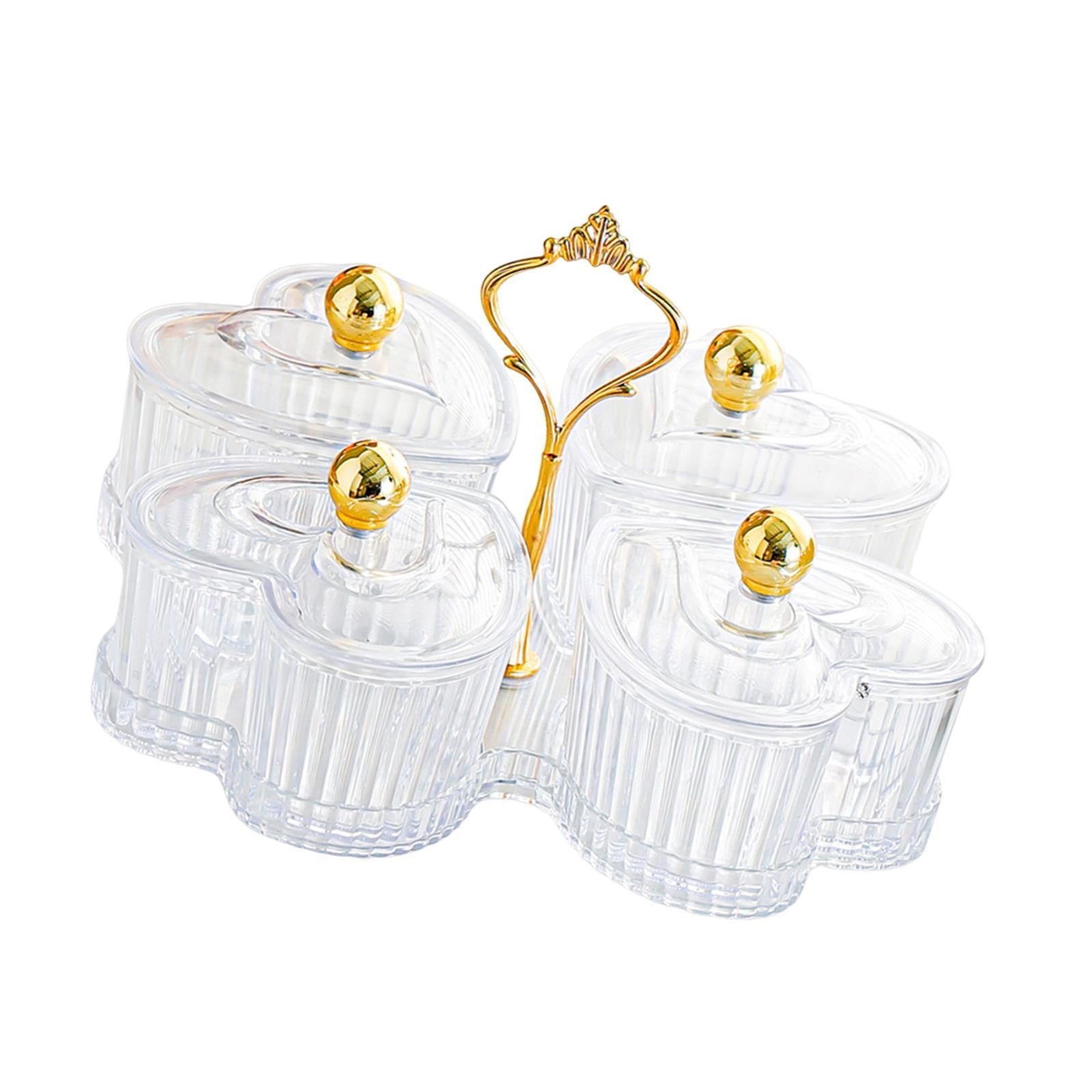 Divided Serving Tray Fruit Plate Condiment Server Transparent Cover ...