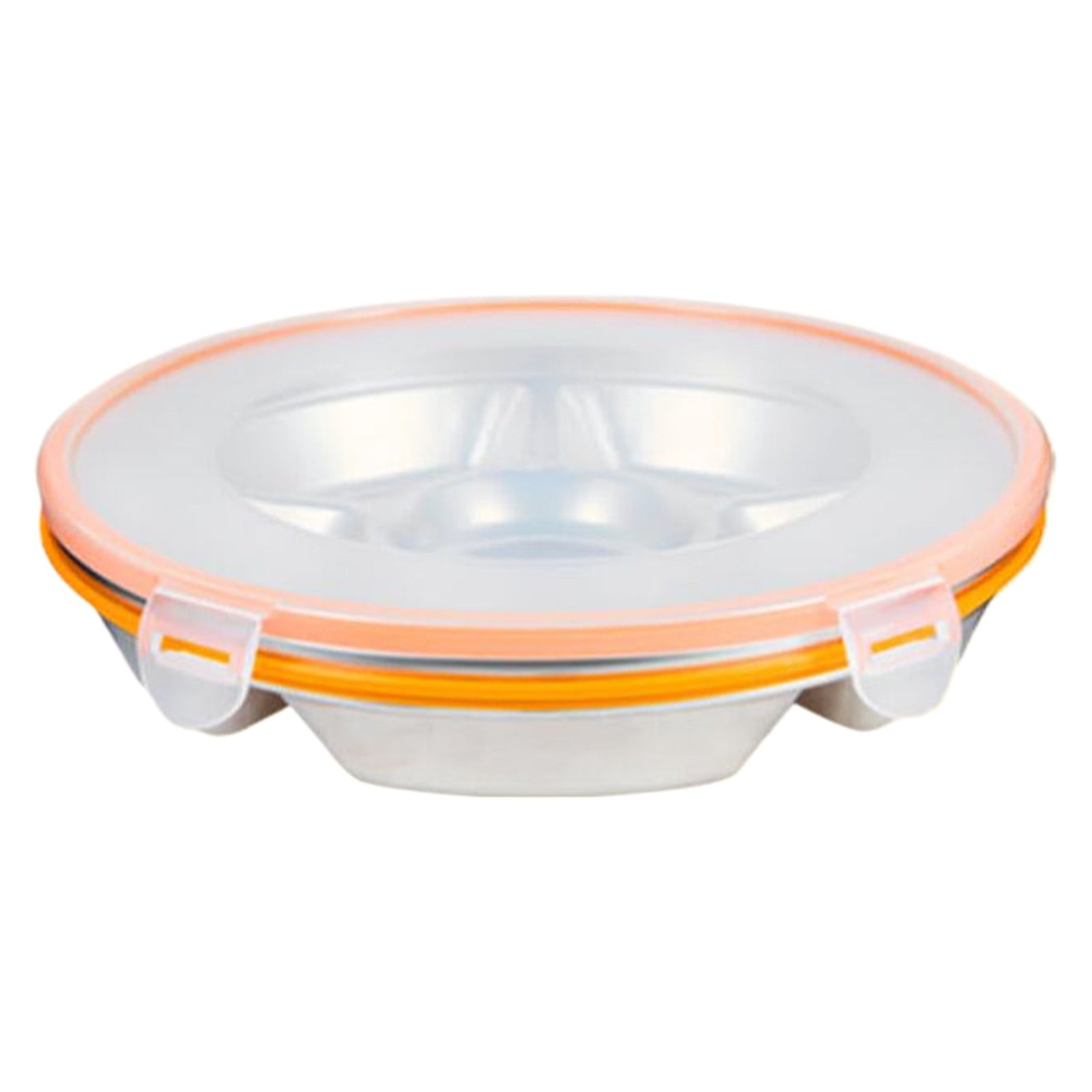 Divided Serving Tray with Lid, 9 Inch Round Stainless Steel Veggie ...