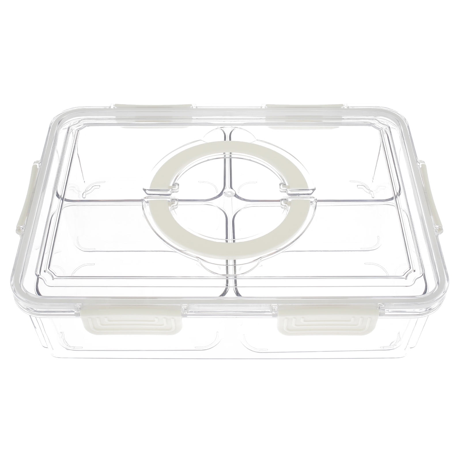Divided Serving Tray with Lid and Handle 4 Compartments Charcuterie ...