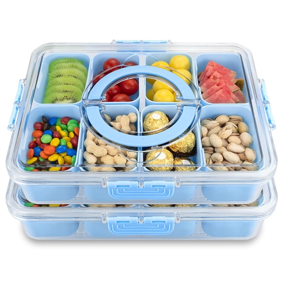 Divided Serving Tray With Lid And Handle 8partments Snacks Box Snack ...